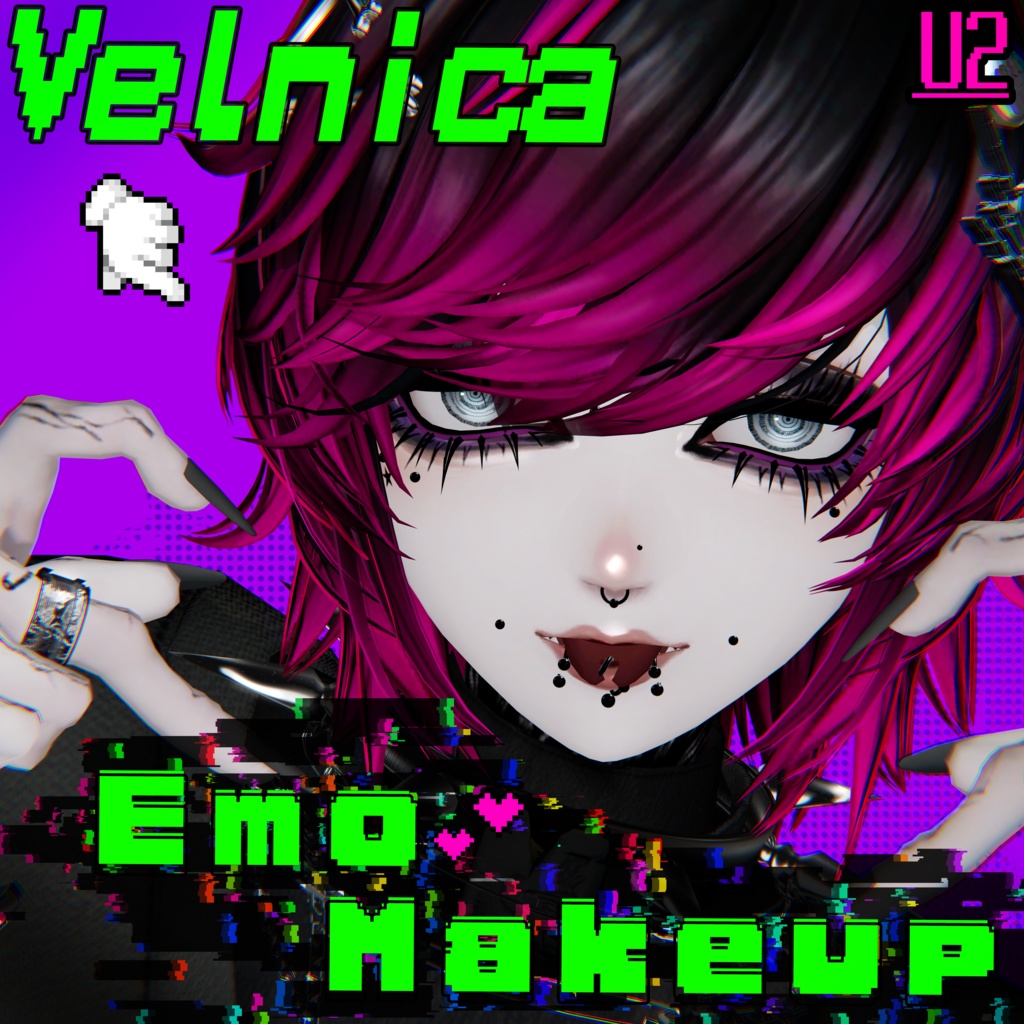 𖤐⸜Velnica⸝𖤐Emo girl ࣪ Make up_Texture - U2 - BOOTH