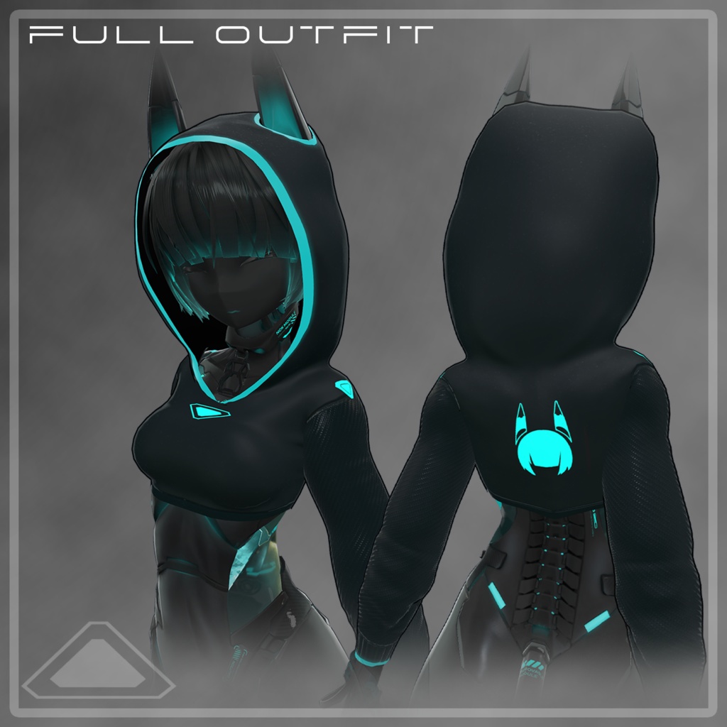 [VRChat] Cropped Hoodie for Cyant - kitsu - BOOTH