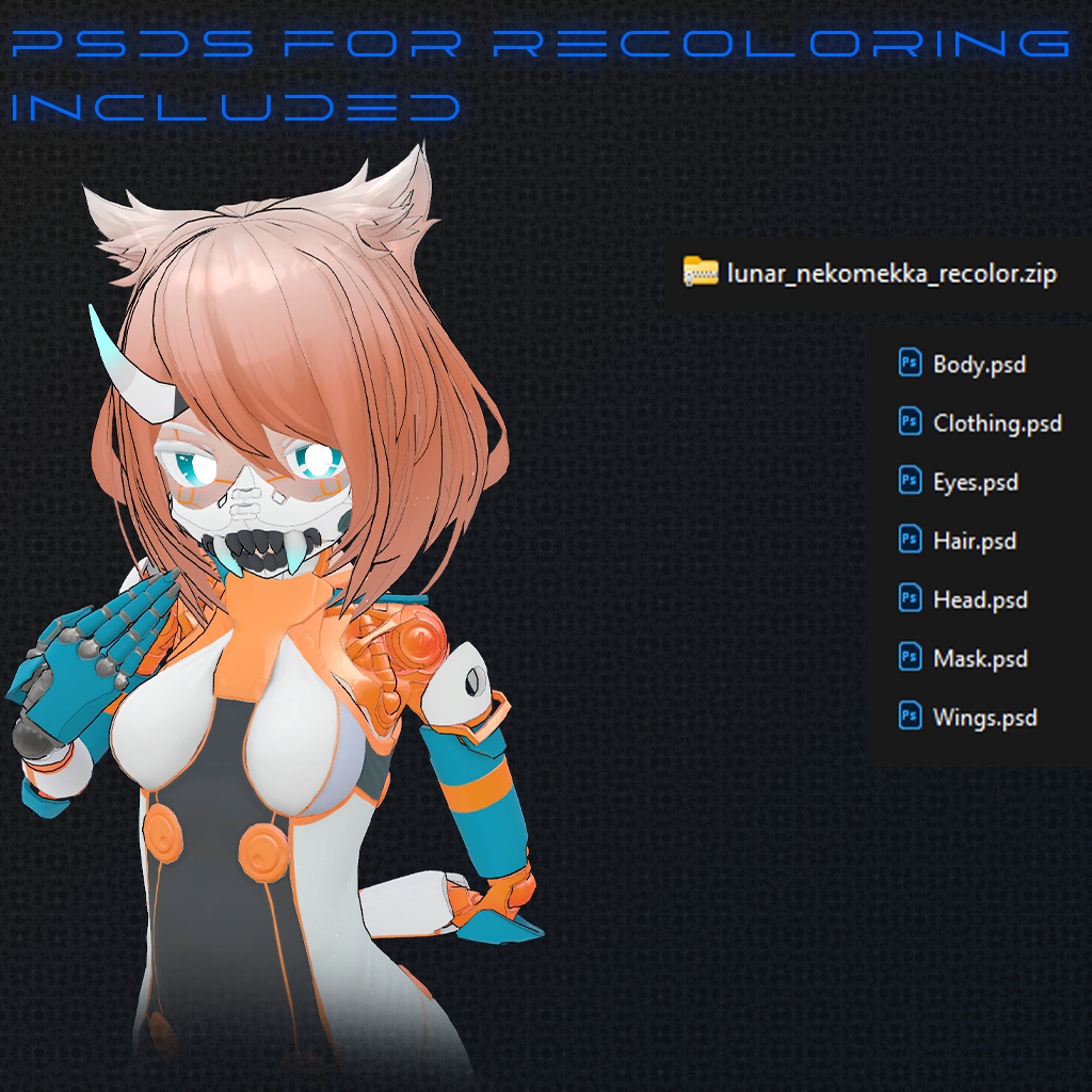 [VRCHAT] Lunaris Texture for NEKOMEKKA - kitsu - BOOTH
