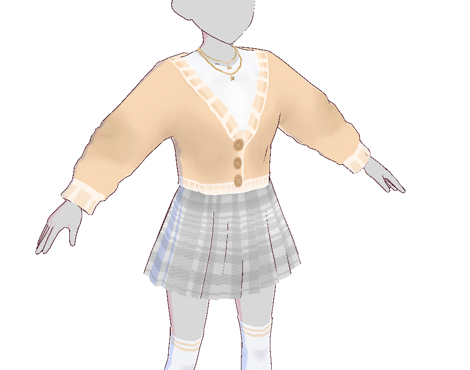 outfit set for VRoid: light cardigan set - Darmangy - BOOTH