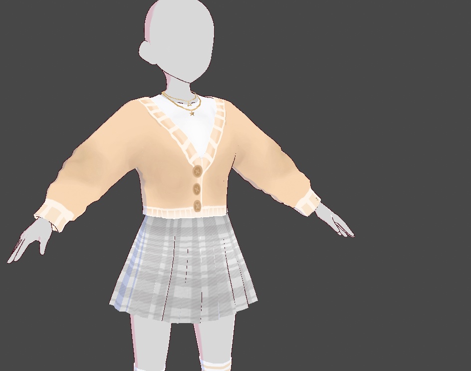outfit set for VRoid: light cardigan set - Darmangy - BOOTH