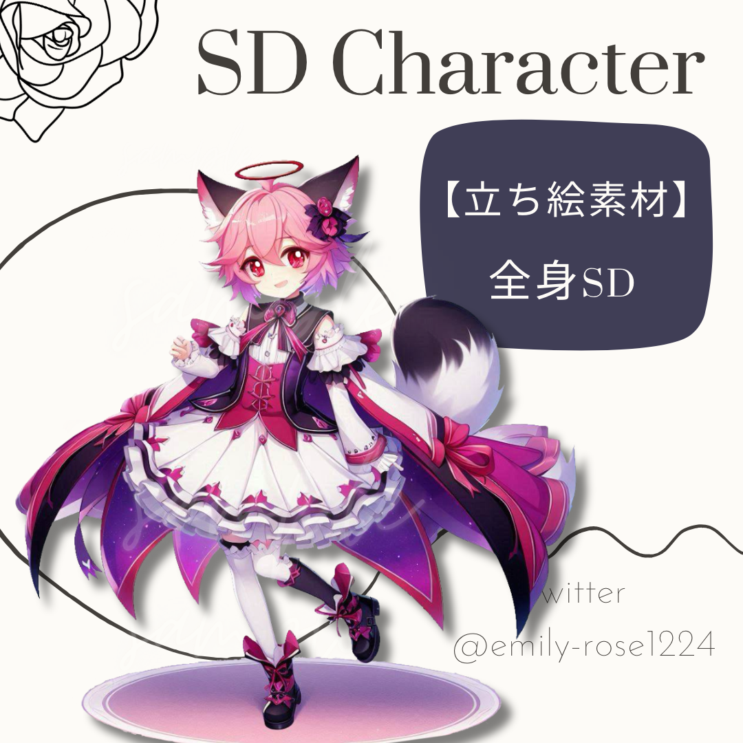 【フリー立ち絵】ミニキャラ / 天使と小悪魔美少女 / Angel /devil/ Vtuber SD - EMILY SHOP - BOOTH