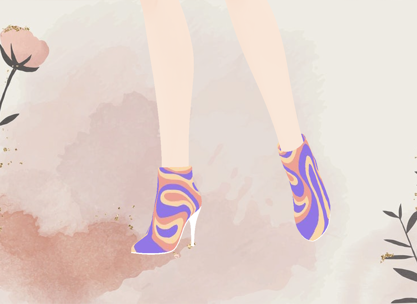 90s Color Swirl Heels - saltydragon - BOOTH