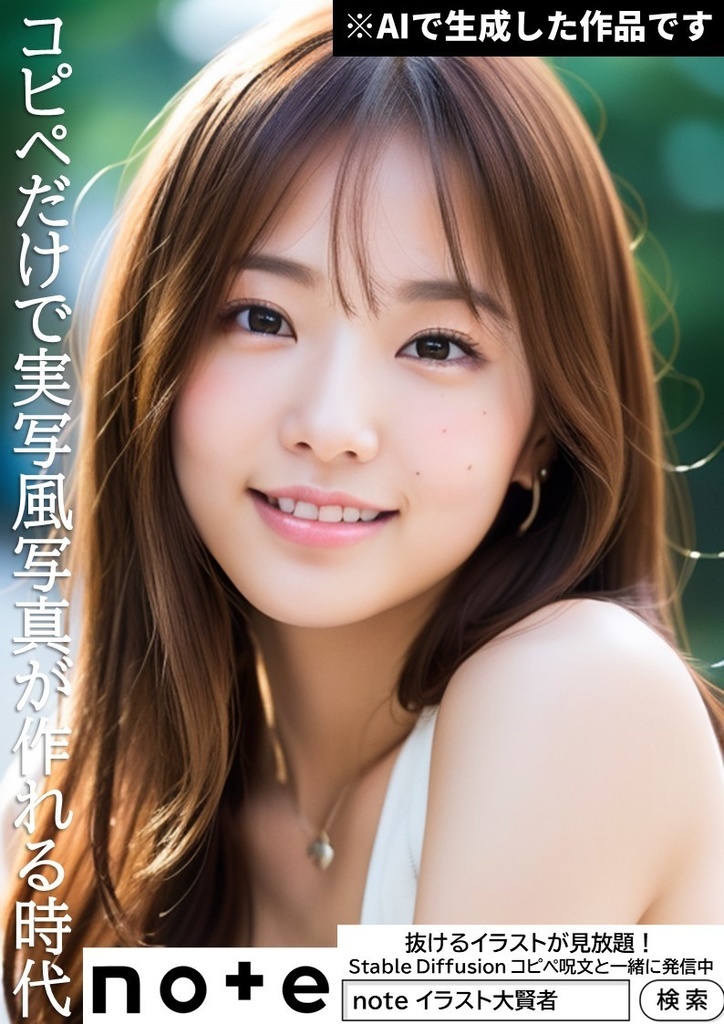 【AI呪文をかんたんコピペ】(StableDiffusion「笑顔」イラスト集)100枚 - イラスト大賢者 - BOOTH
