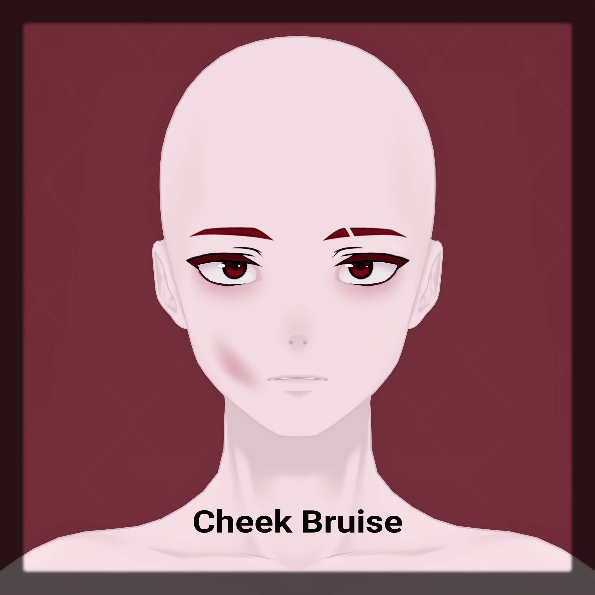 【VRoid Stable】 Face Wounds Texture Set (Bruises, Scratches, Scars, Cuts ...
