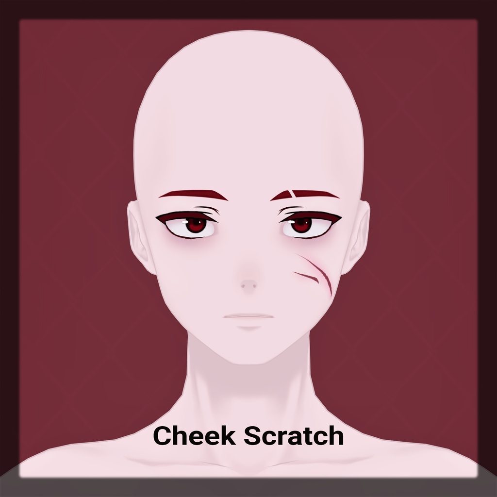 【VRoid Stable】 Face Wounds Texture Set (Bruises, Scratches, Scars, Cuts ...
