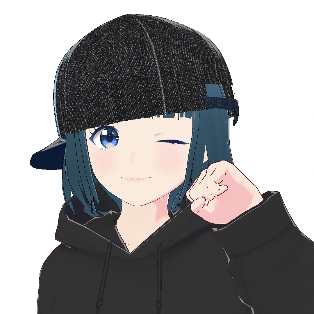 VRoid Studio 正式版 おしゃれなデニム キャップ 12色セット 髪型プリセット(はね毛) Fashionable cap Hair ...
