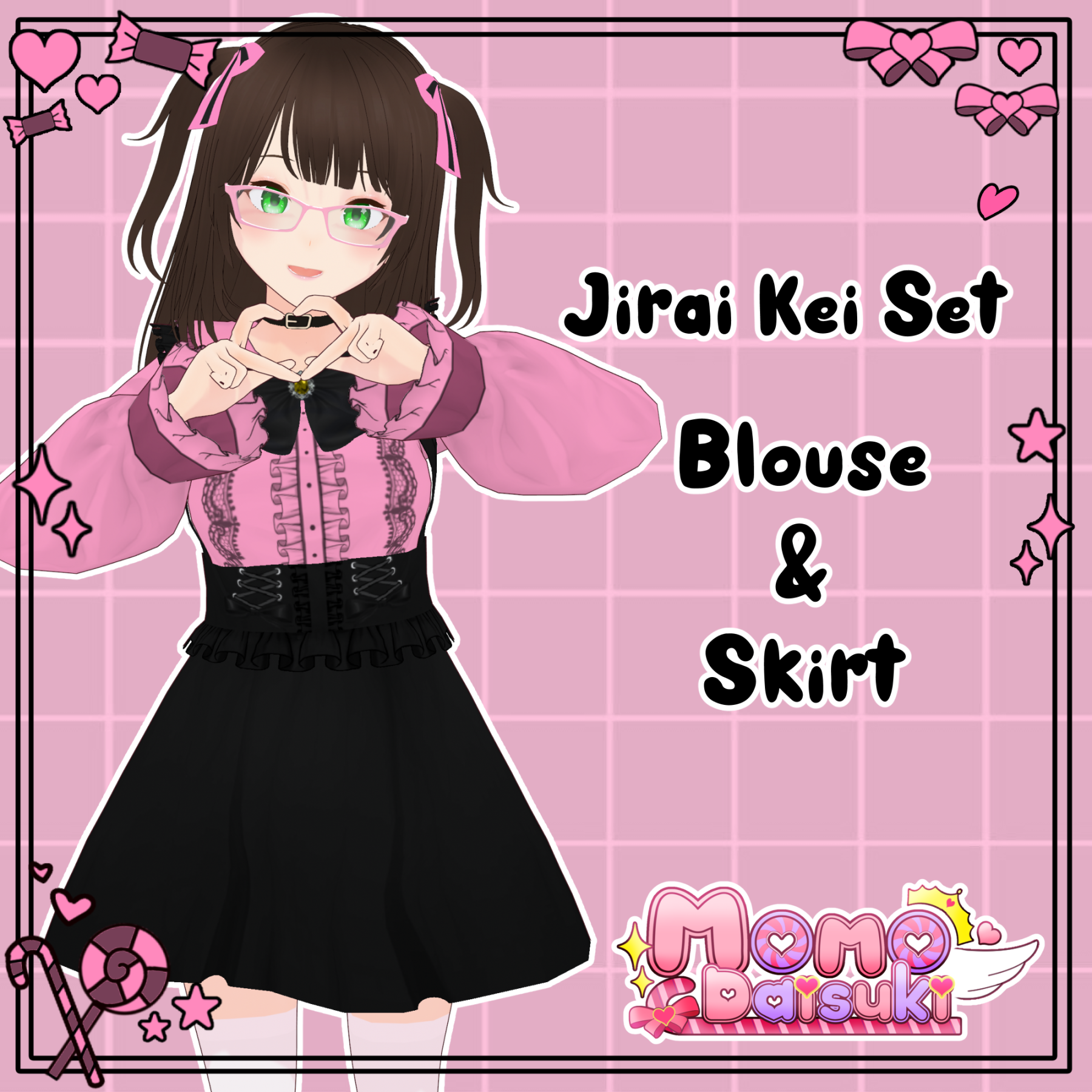 [Vroid] Jirai Kei 地雷 Set // vroidcustomitem - momodaisuki04 - BOOTH