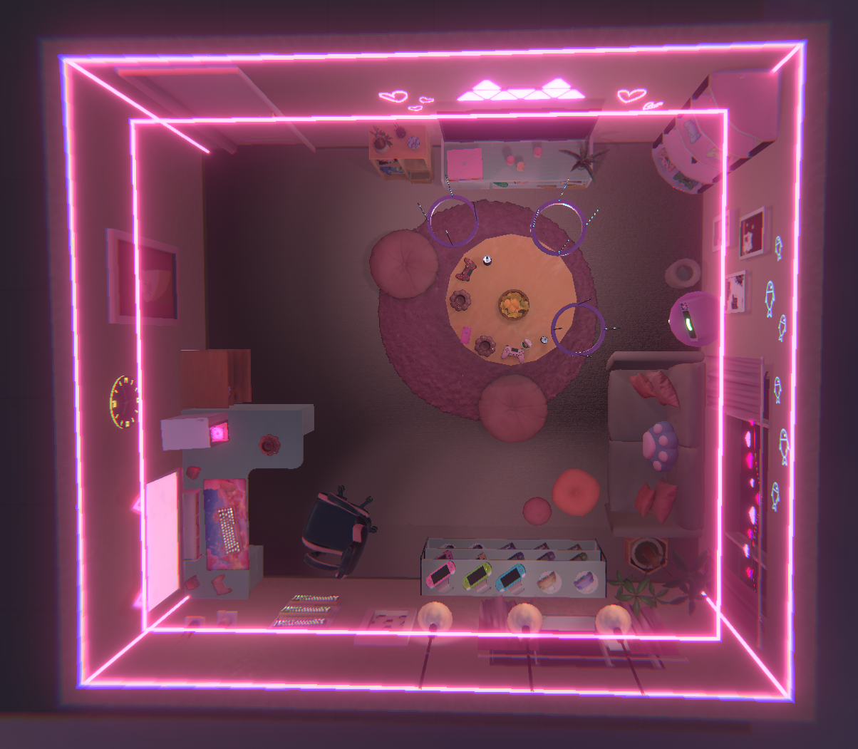 【VRC】Cat and Game Room【ネコとゲーム部屋】 - Kikurin Worlds - BOOTH