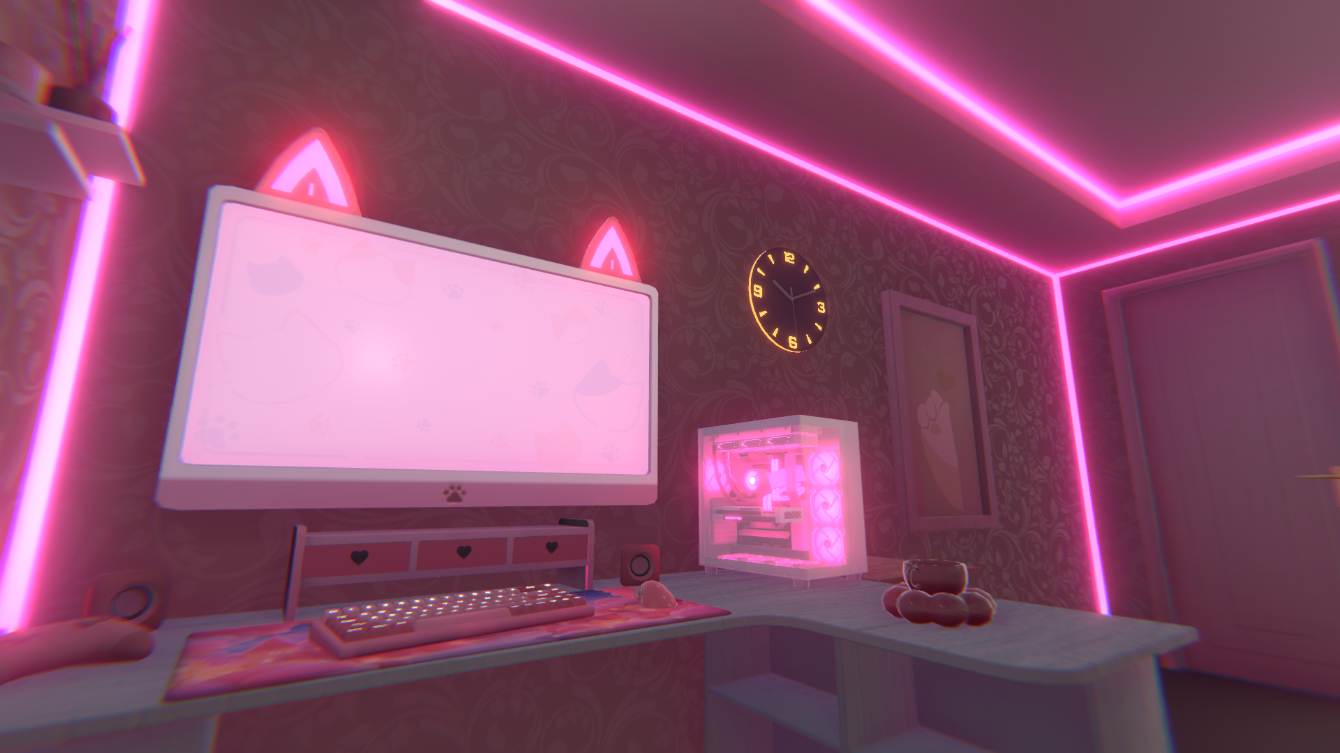 【VRC】Cat and Game Room【ネコとゲーム部屋】 - Kikurin Worlds - BOOTH