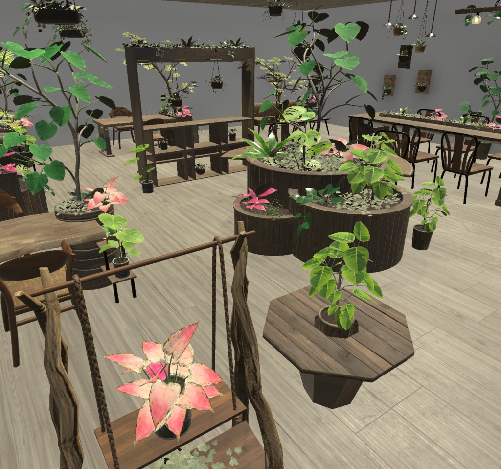 [3Dモデル]ボタニカルカフェセット 38点 - 3D Lab mikage - BOOTH