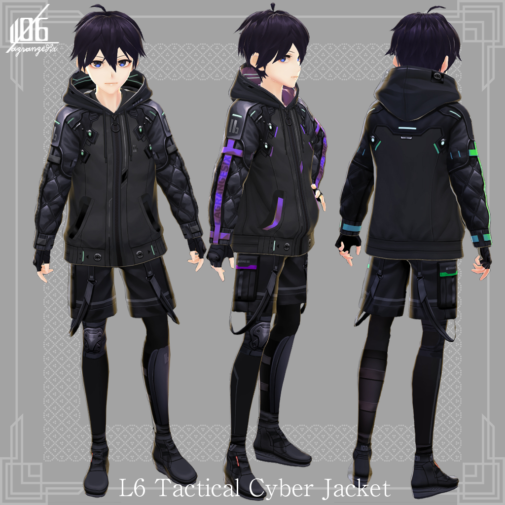 VRoid正式版対応済☆★L6 Tactical Cyber Jacket PS（カラー×7+発光有り）★☆試着有【VroidStudio正式 ...