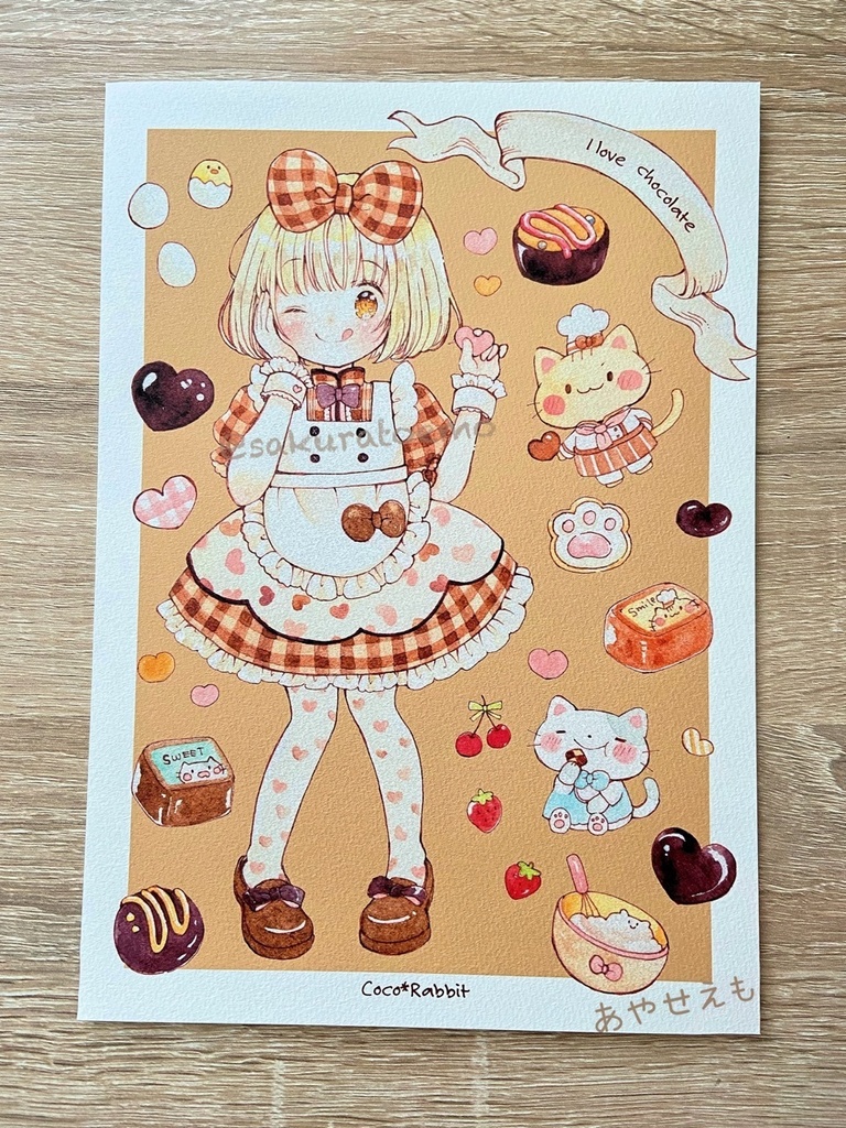 複製原画 B5サイズ チョコレート*ホットケーキちゃん - Coco*Rabbit - BOOTH