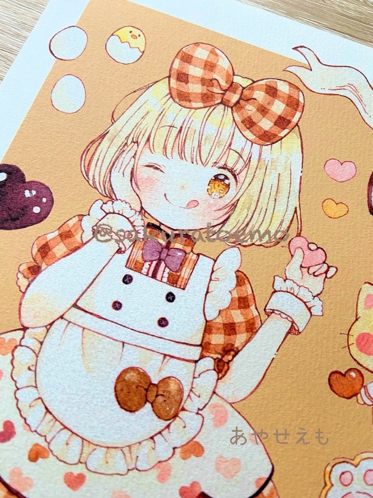 複製原画 B5サイズ チョコレート*ホットケーキちゃん - Coco*Rabbit - BOOTH