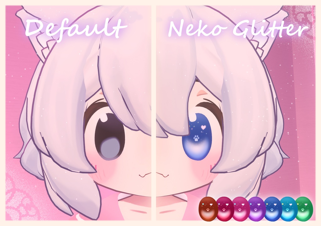 VRChat ♡ Neko Glitter Eye Texture for Mamehinata /まめひなた - catalola - BOOTH