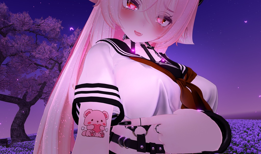 VRChat ♡ Valentines Love Bear Tattoo - catalola - BOOTH