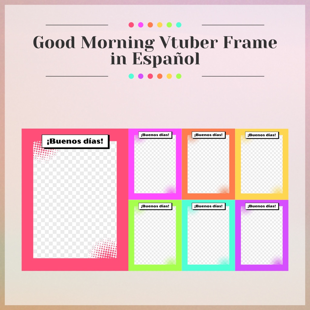 【FREE】Good Morning Vtuber Frame in Español - Honey Terrace - BOOTH
