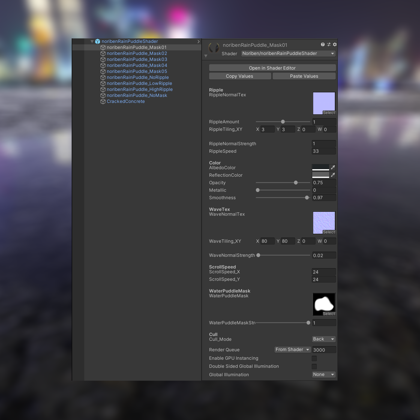 雨の波紋つき置くだけ水たまりシェーダー / Rain Puddle Shader - NORIBEN LUNCH -のりべん専門店- - BOOTH