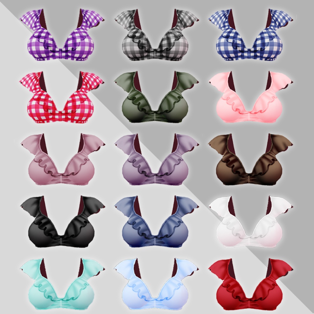 [VRoid] Ruffle Swimwear 15Colors Set [VRoid β & Stable ver ...
