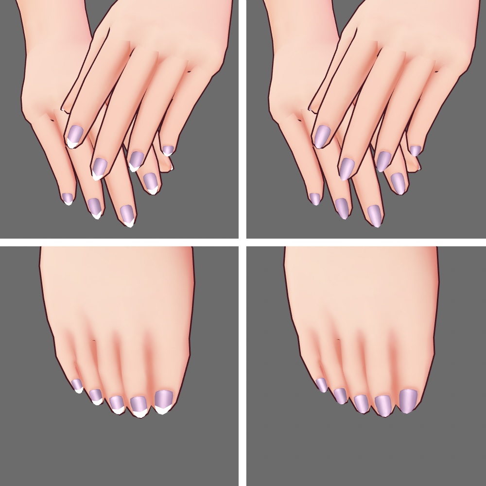 [VRoid] French and Plain Nail Art [VRoid β & Stable ver.] - NicorinSHOP ...