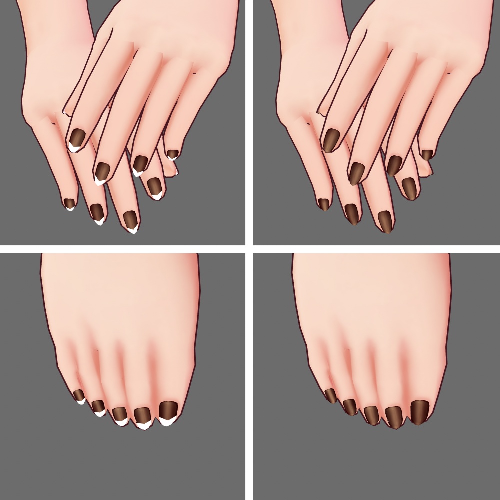 [VRoid] French and Plain Nail Art [VRoid β & Stable ver.] - NicorinSHOP ...