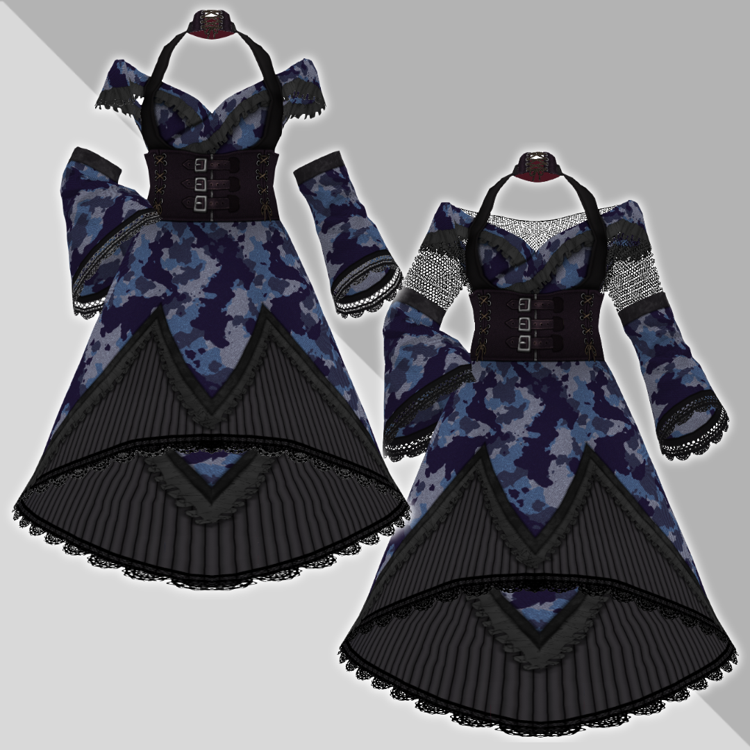[VRoid] Camouflage Lolita Dress [VRoid β & Stable ver.] - NicorinSHOP ...