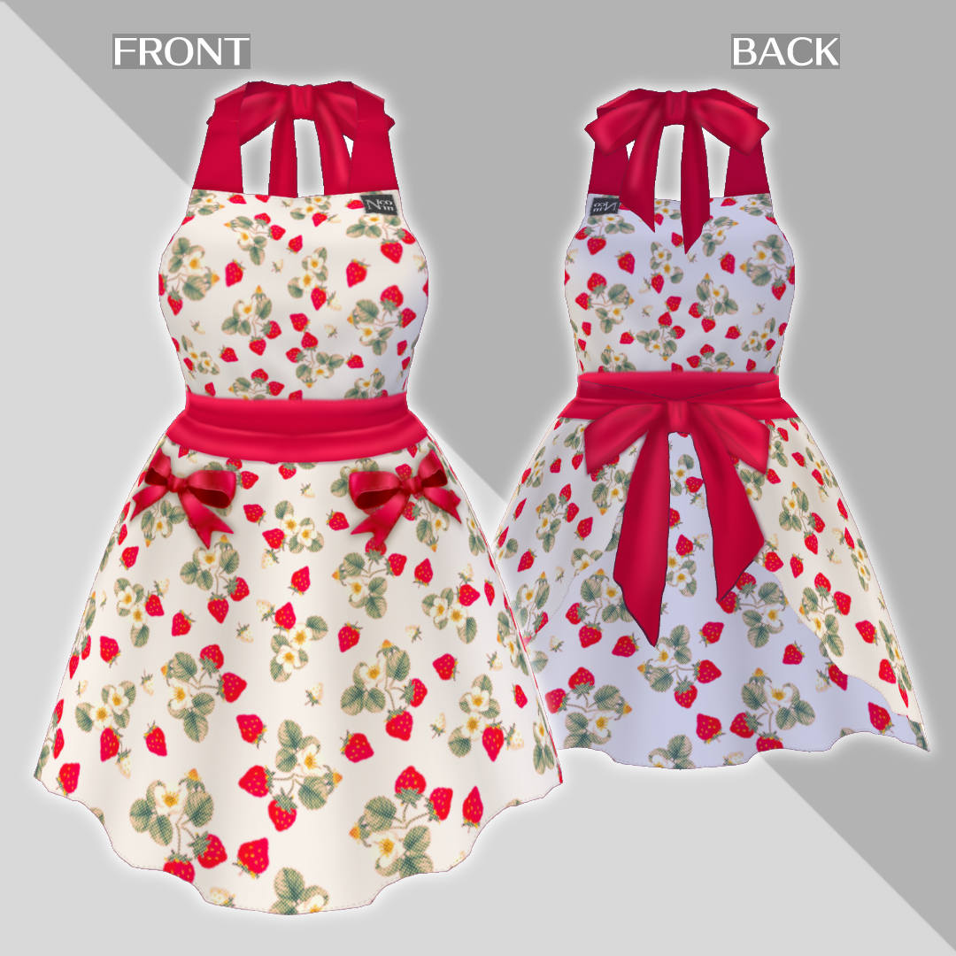 [VRoid] FREE GIFT Strawberry Apron [VRoid β & Stable ver ...