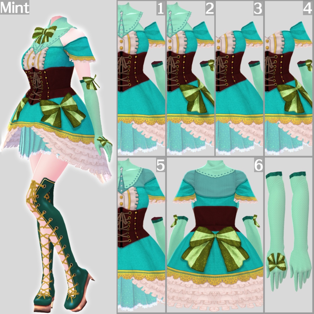 [VRoid] Ribbon Dress [VRoid β & Stable ver.] - NicorinSHOP - VRoid - BOOTH