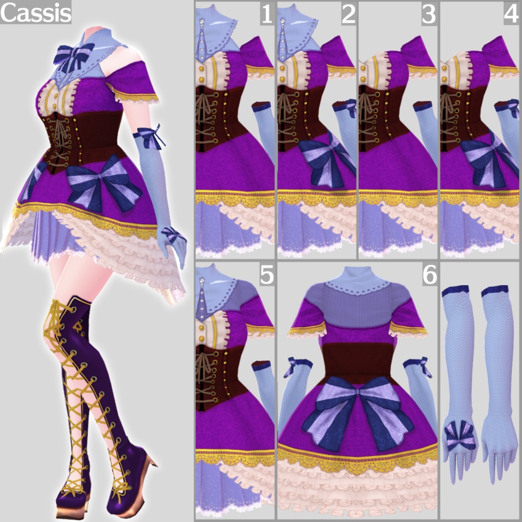 [VRoid] Ribbon Dress [VRoid β & Stable ver.] - NicorinSHOP - VRoid - BOOTH