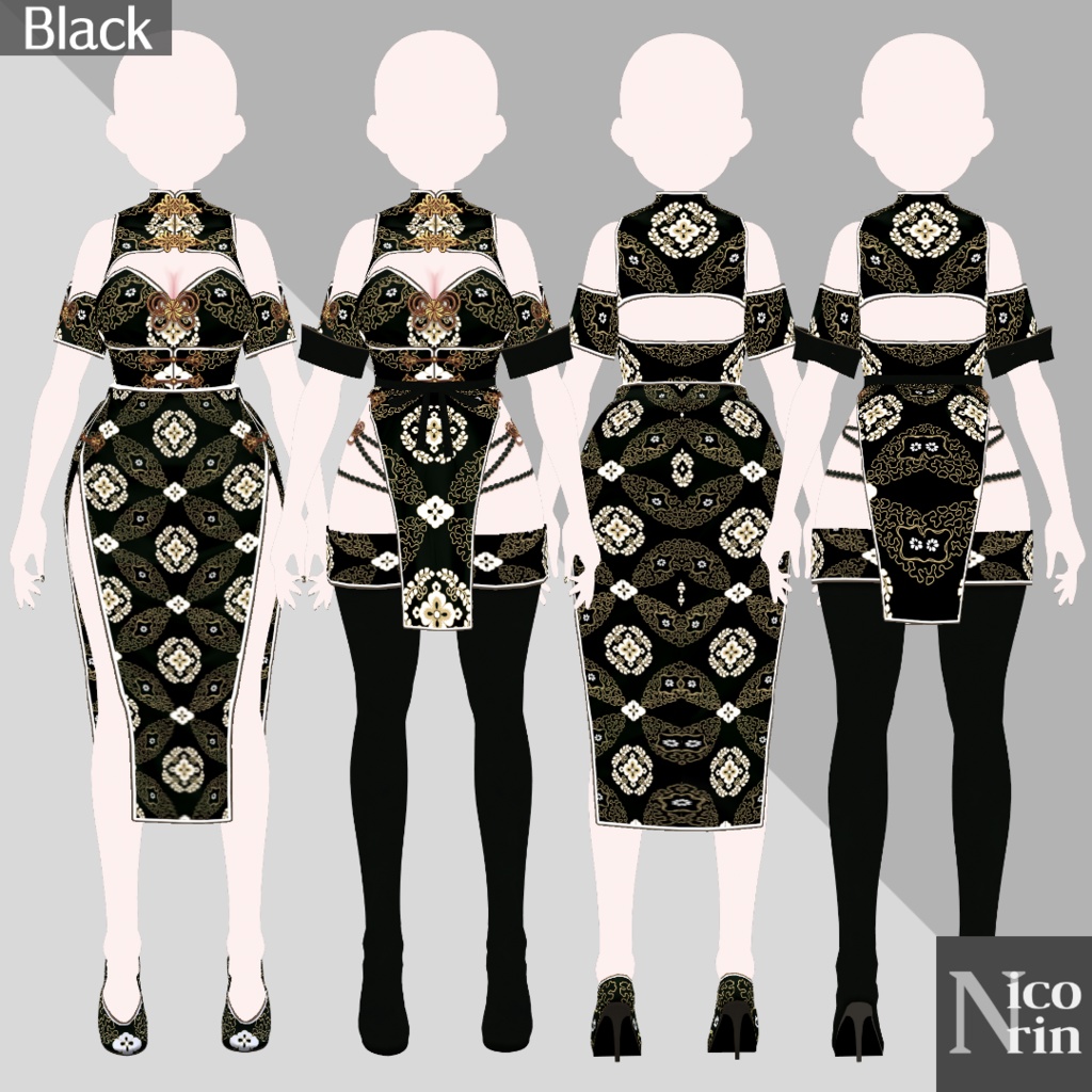 [VRoid] Arabesque China Dress [VRoid Stable ver.] - NicorinSHOP - VRoid ...