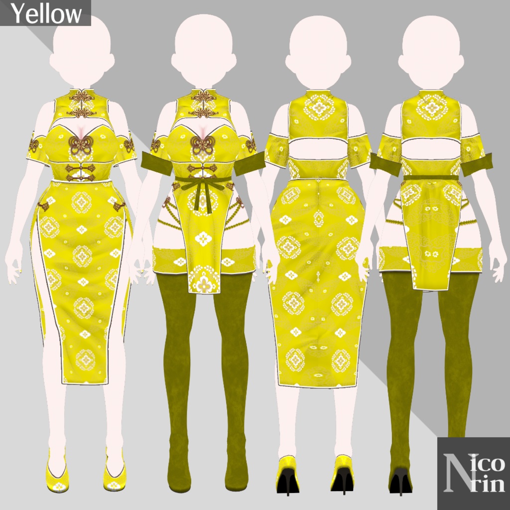[VRoid] Arabesque China Dress [VRoid Stable ver.] - NicorinSHOP - VRoid ...