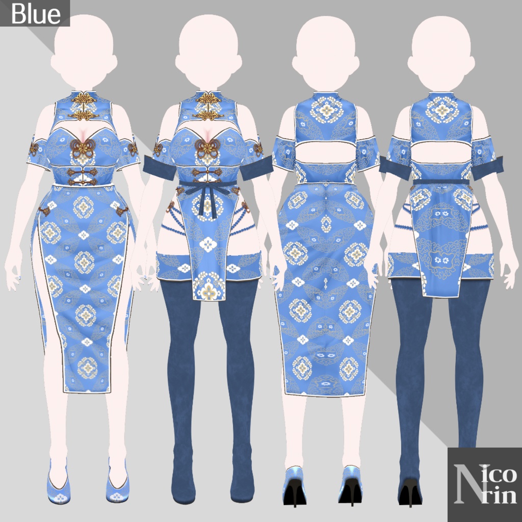 [VRoid] Arabesque China Dress [VRoid Stable ver.] - NicorinSHOP - VRoid ...