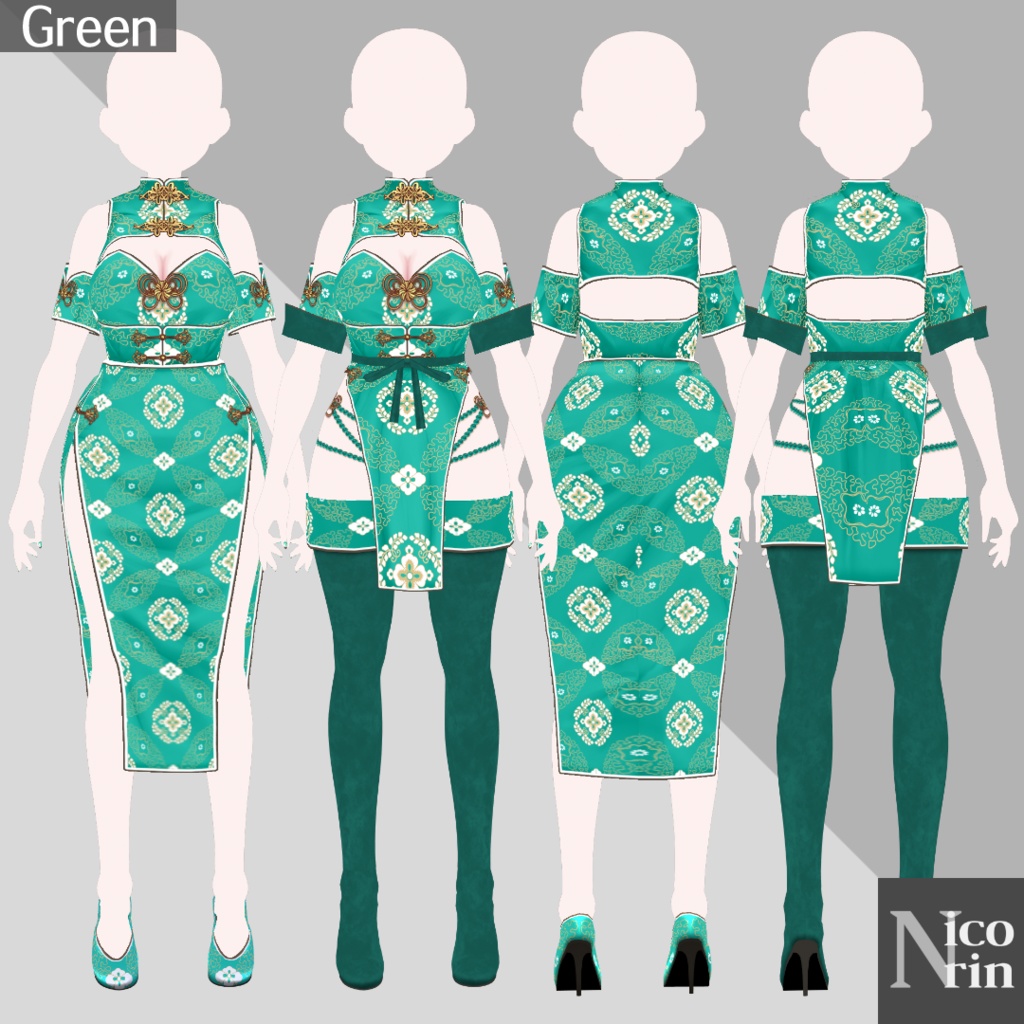 [VRoid] Arabesque China Dress [VRoid Stable ver.] - NicorinSHOP - VRoid ...