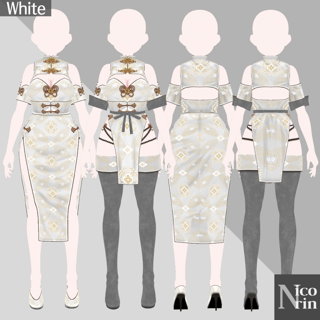 [VRoid] Arabesque China Dress [VRoid Stable ver.] - NicorinSHOP - VRoid ...