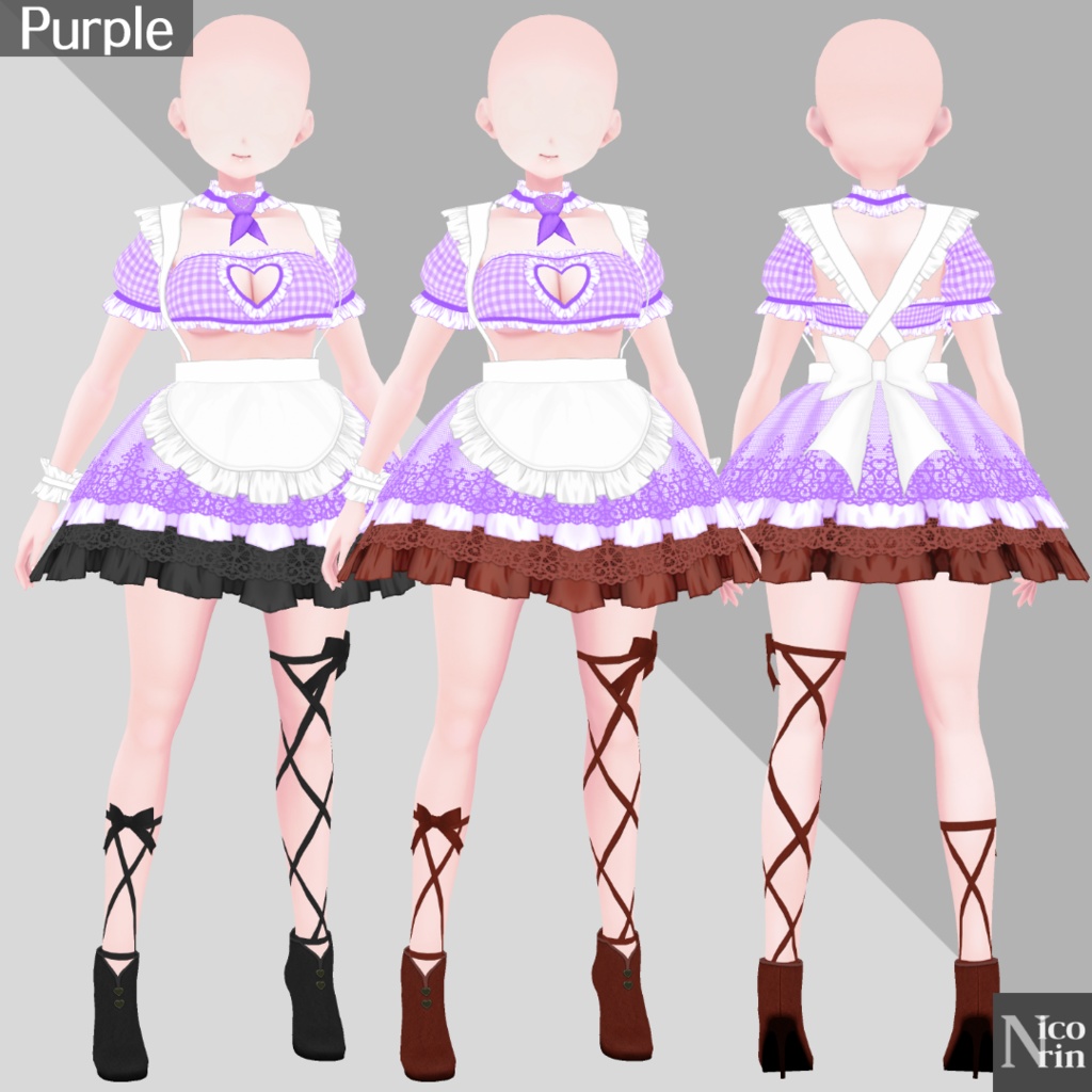 [VRoid] Check Maid Mini Dress [VRoid Stable ver.] - NicorinSHOP - VRoid ...
