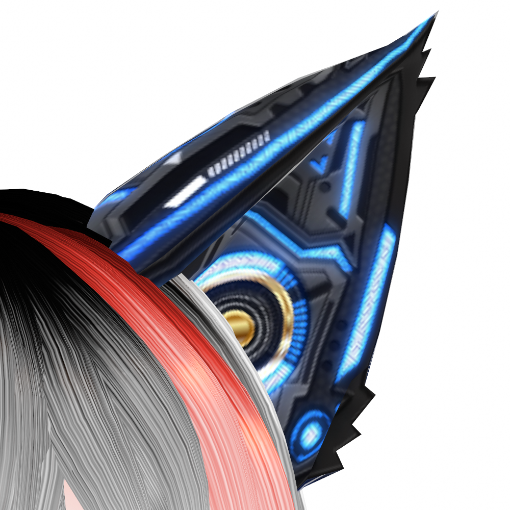 VRoid用 4色展開 サイバー猫耳 デザイン3 - Cyber Cat Ear Design3 4Colors - Fox Corp ...