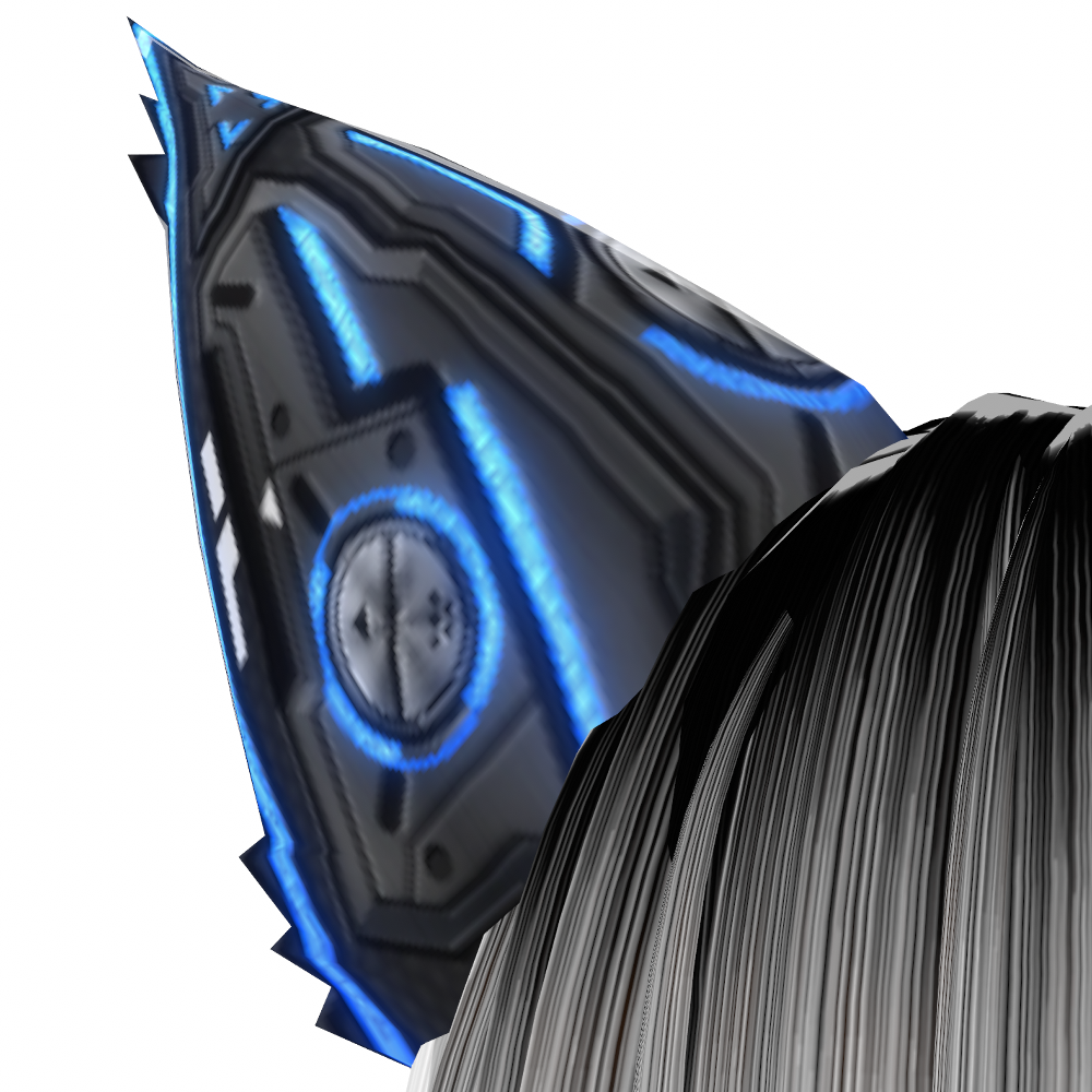 VRoid用 4色展開 サイバー猫耳 デザイン3 - Cyber Cat Ear Design3 4Colors - Fox Corp ...
