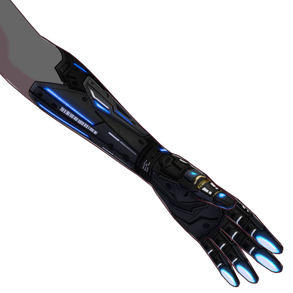 VRoid用 2*4色展開 サイバーアーム / グローブ2 - Cyber Bionic Arm / Gloves Design2 - Fox ...