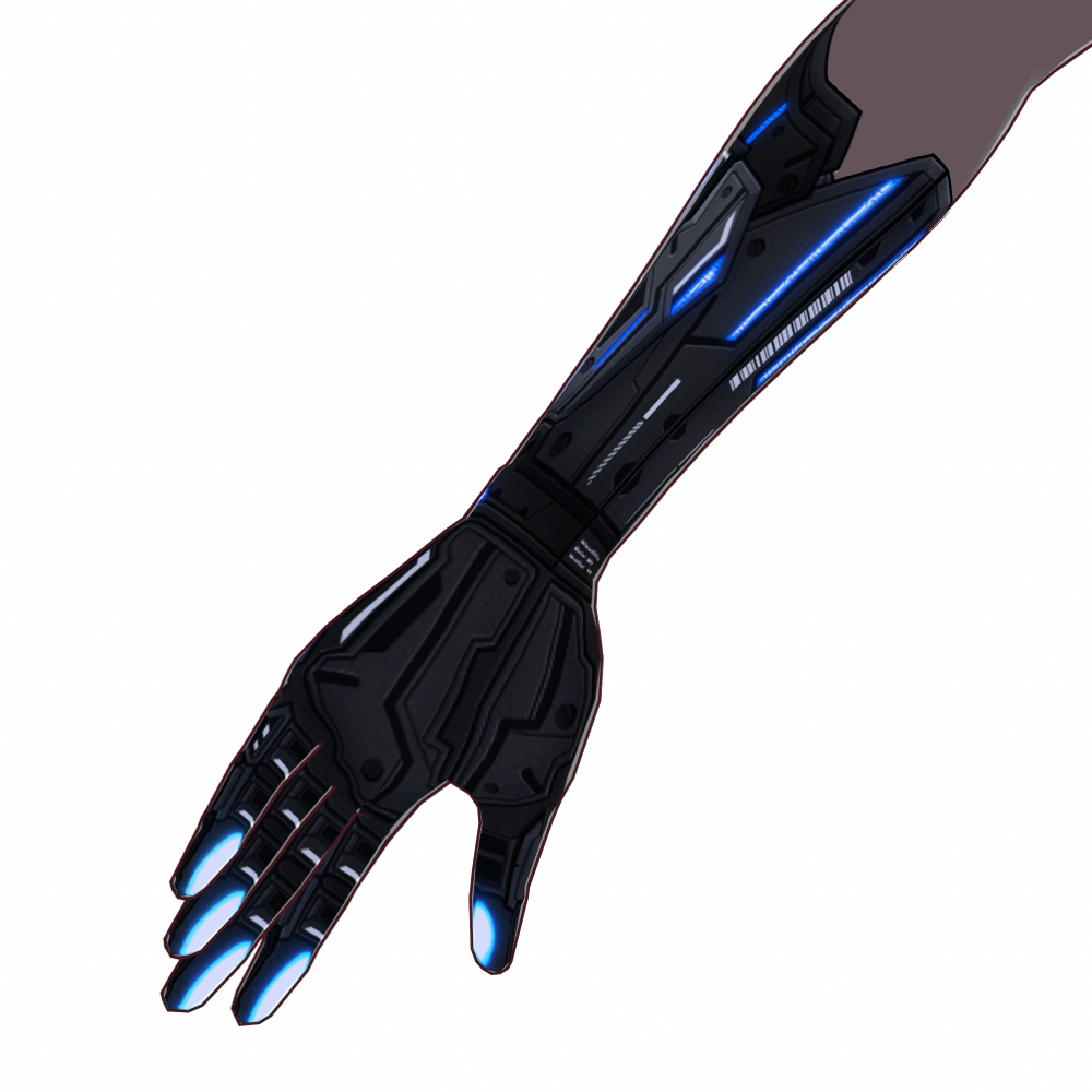 VRoid用 2*4色展開 サイバーアーム / グローブ2 - Cyber Bionic Arm / Gloves Design2 - Fox ...