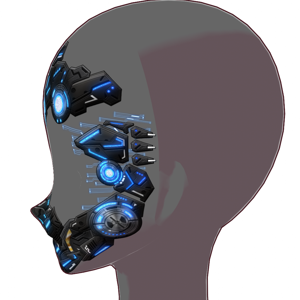 VRoid用 4色展開 サイバーマスク/インプラント/ヘッドギア - Cyber Mask / Implant / Headgear ...