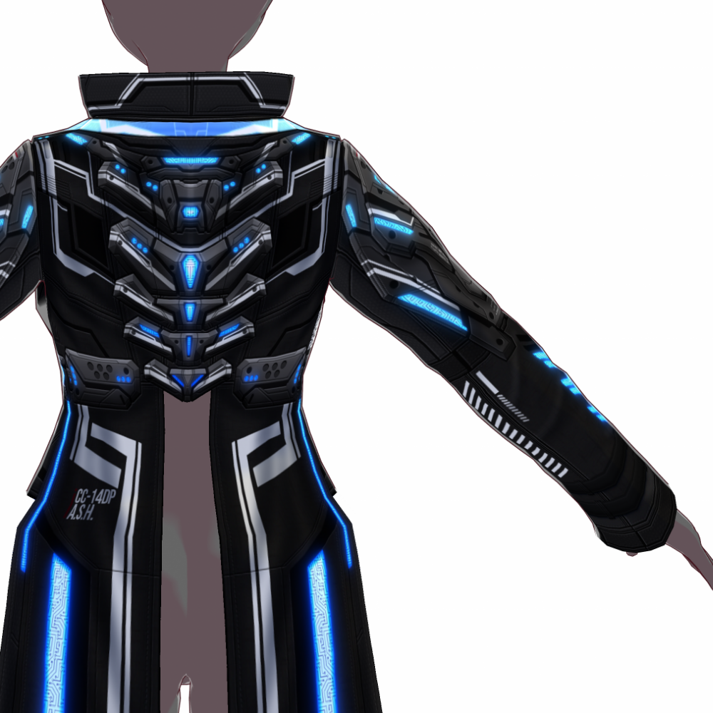 VRoid用 4色展開 サイバーコート "A.S.H." - Cyber Coat "A.S.H." - Fox Corp. - BOOTH