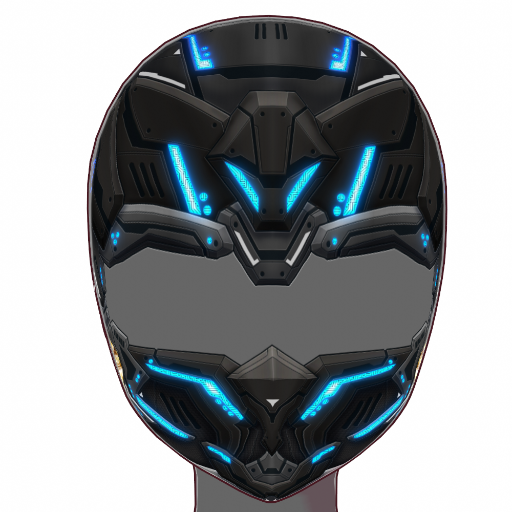VRoid用 4*5色展開 サイバーマスク / フェイスガード - Cyber Faceguard / Mask - Fox Corp ...