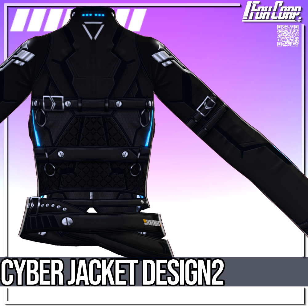 VRoid用 4*4色展開 サイバージャケット 2 - Cyber Jacket Design2 4*4Colors - Fox Corp ...