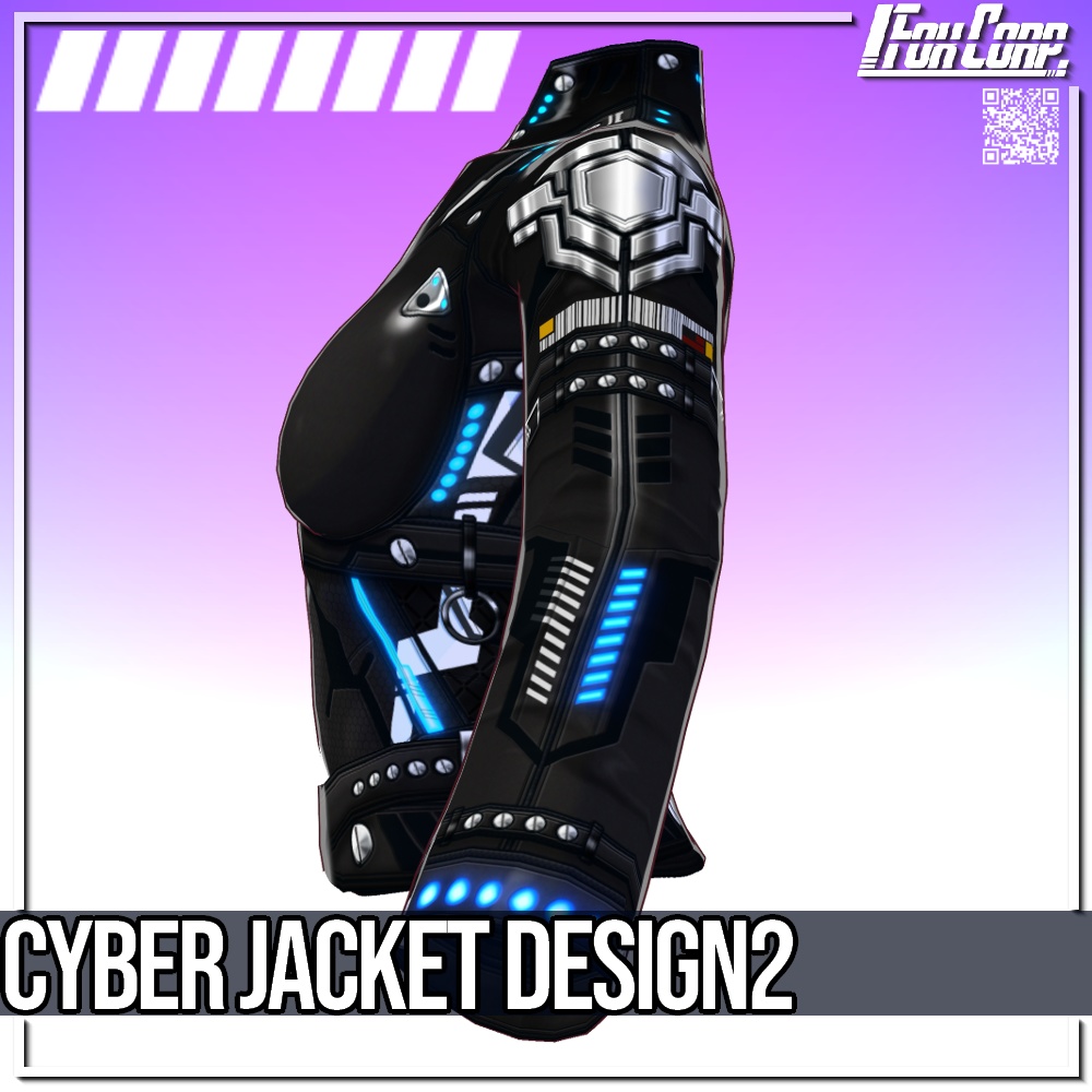 VRoid用 4*4色展開 サイバージャケット 2 - Cyber Jacket Design2 4*4Colors - Fox Corp ...