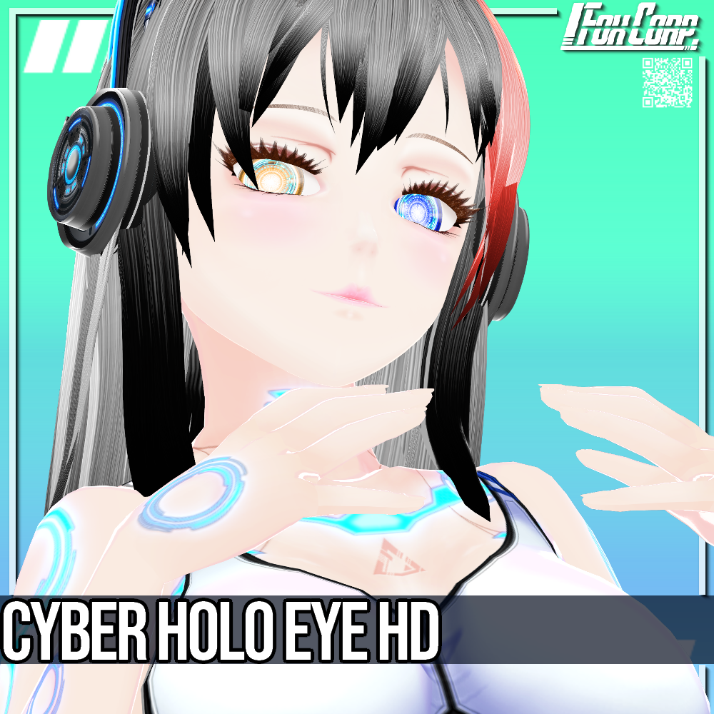 VRoid/VRC 色調変更可能 サイバー ホログラフィック アイ HD- Cyber Holo Eye HD - Fox Corp. - BOOTH