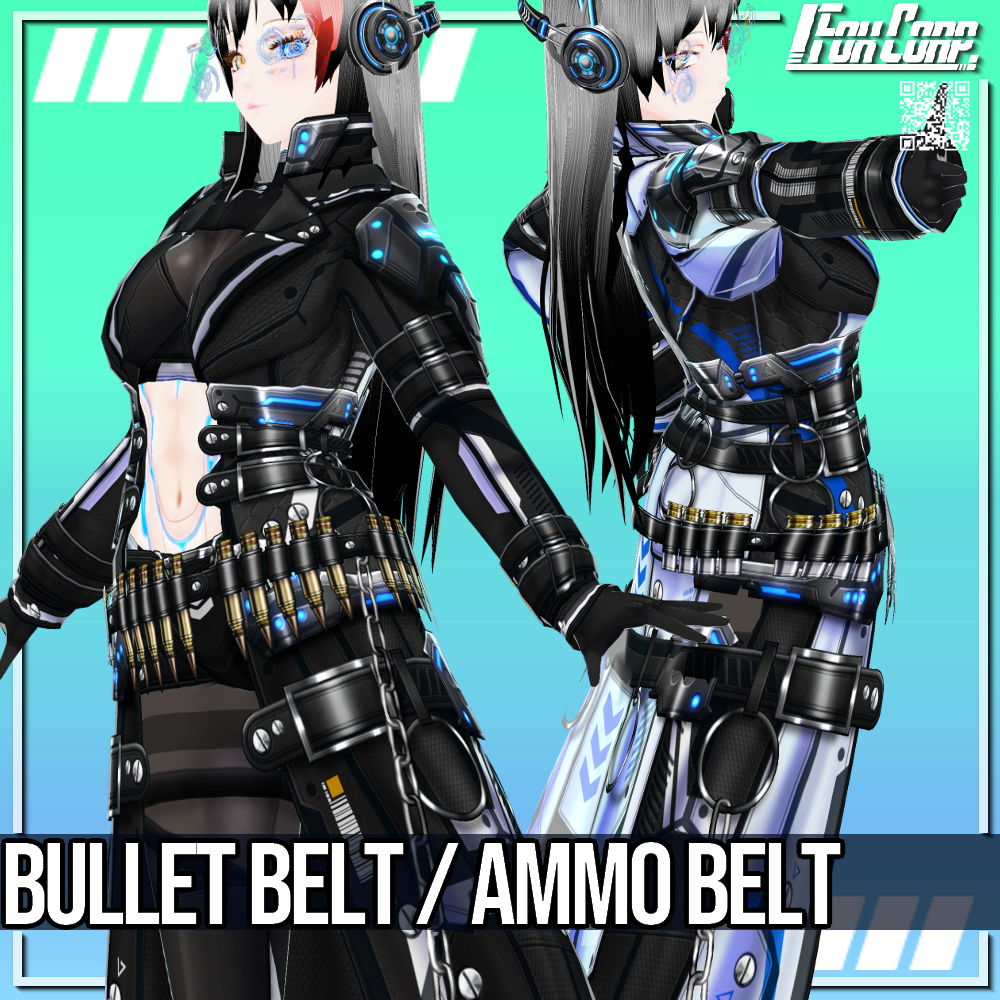 VRoid用 銃弾ベルト / バレットベルト 5パターン - Bullet Belt / Ammo Belt 5Patterns - Fox ...