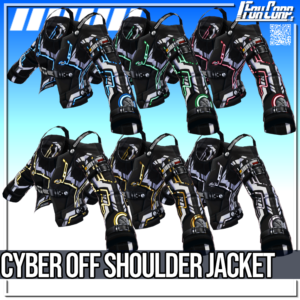 VRoid用 6色展開 サイバーオフショルダージャケット - Cyber Off Shoulder Jacket 6Colors - Fox ...
