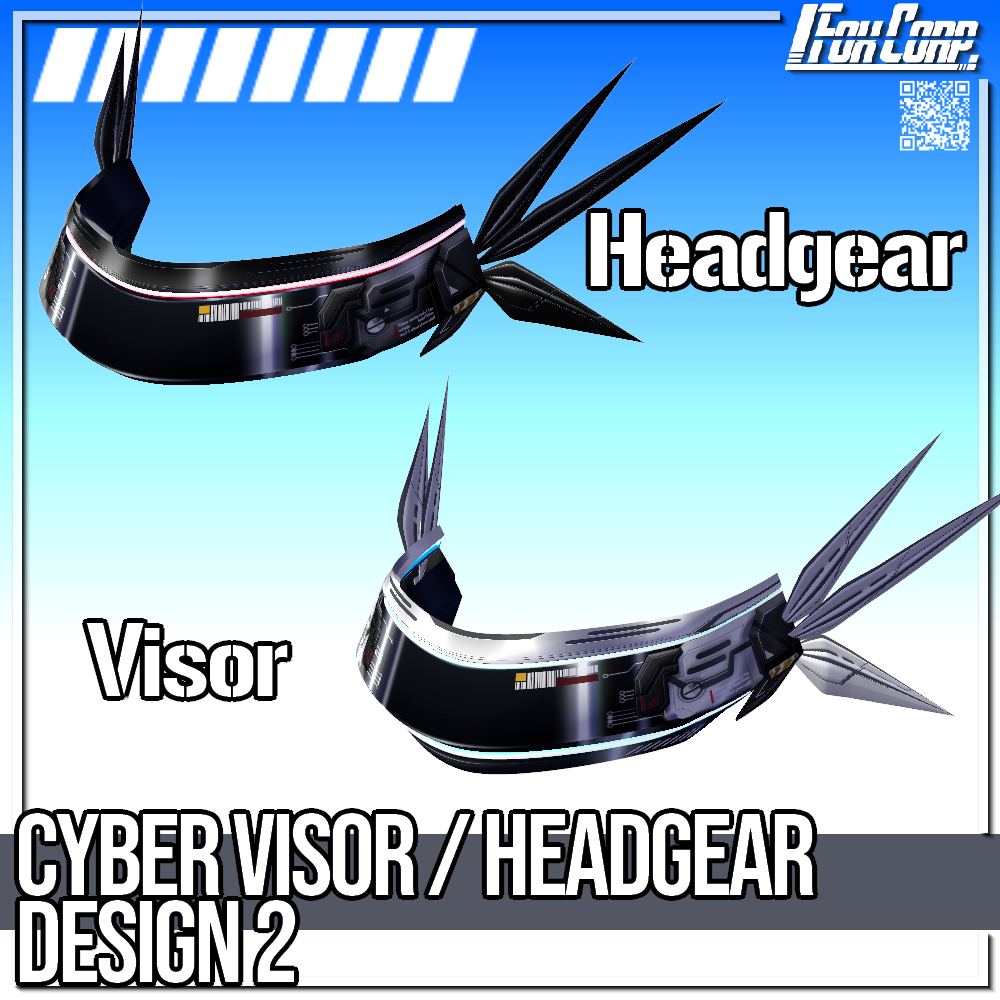 VRoid用 3*4Colors サイバーヘッドギア / バイザー デザイン2 - Cyber Headgear / Visor ...