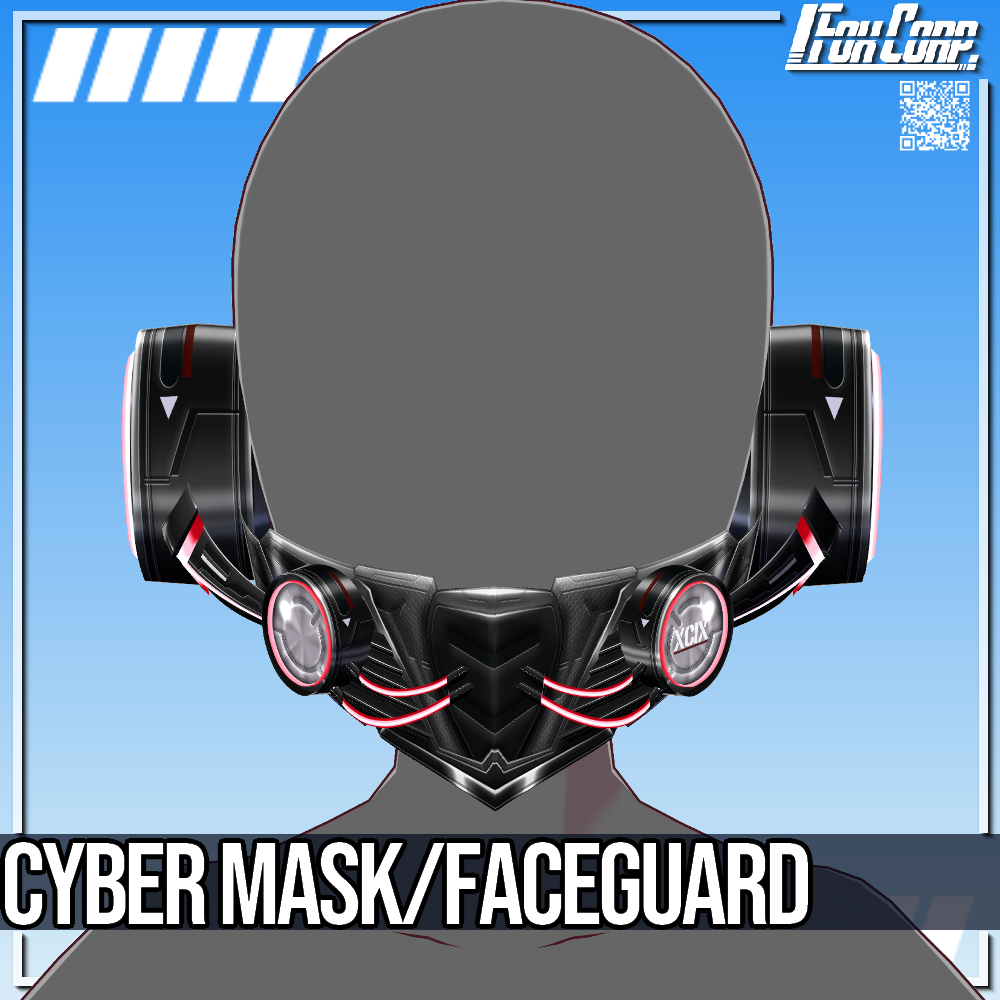 VRoid用 3*4色展開 サイバーマスク/フェイスガード - Cyber Mask/Faceguard 3*4Colors - Fox ...