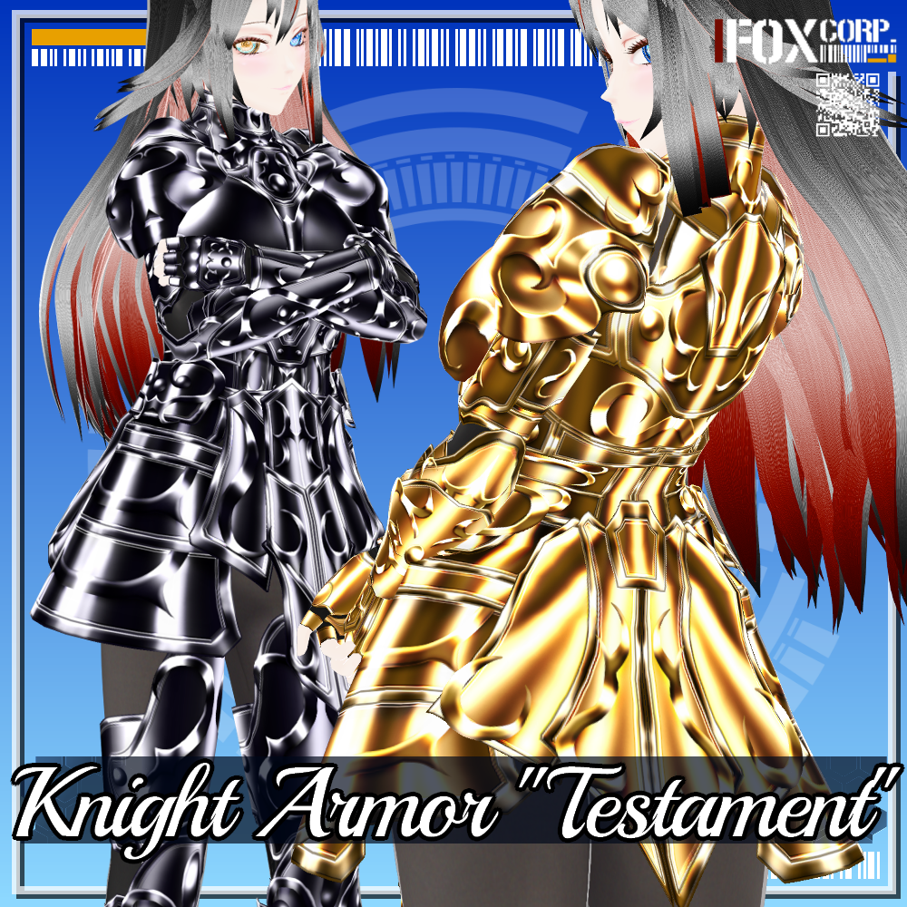 VRoid用 3色展開 騎士鎧 テスタメント - Knight Armor "Testament" 3Colors - Fox Corp ...
